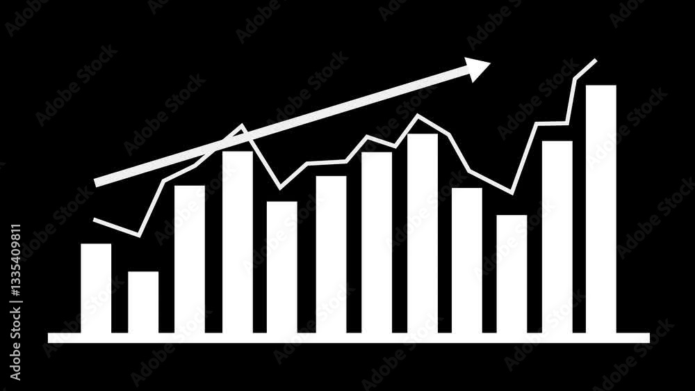 Bar Chart with Line Graph Overlay, A bar chart with a line graph ...