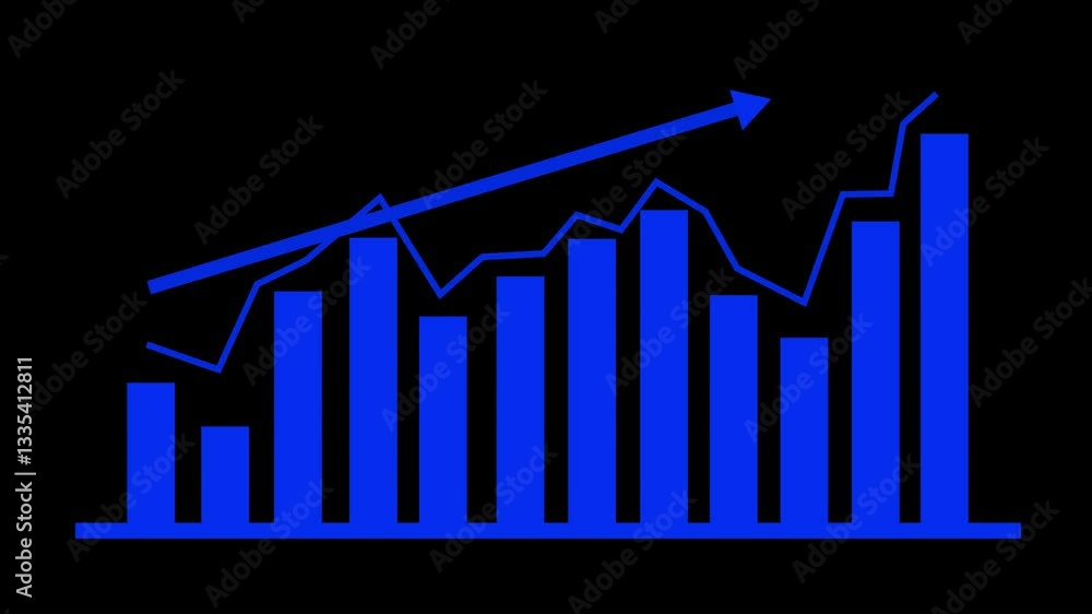 Bar Chart with Line Graph Overlay, A bar chart with a line graph ...