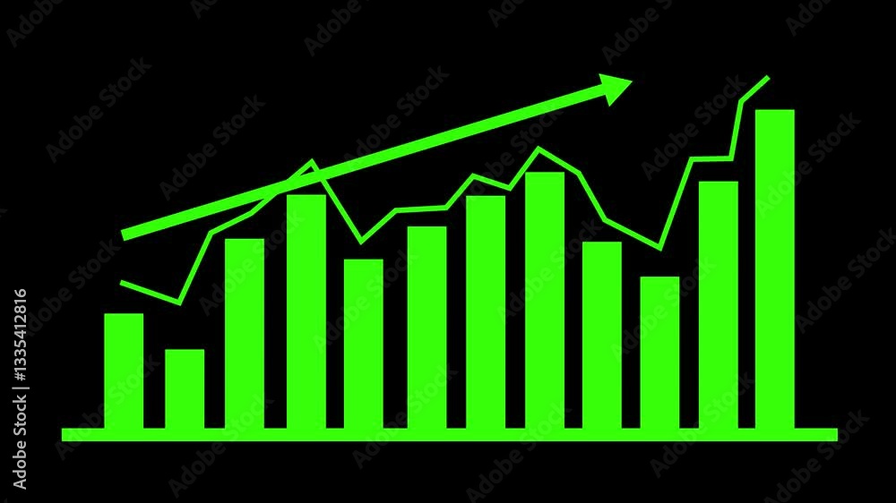 Bar Chart with Line Graph Overlay, A bar chart with a line graph ...