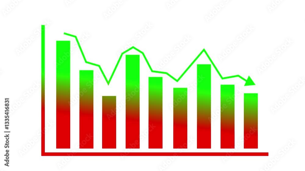 Bar Chart with Line Graph on white Background, A simple bar chart with ...