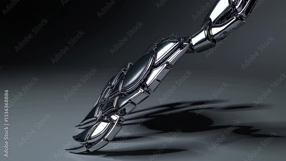 Mechanical robotic scorpion spinning and moving articulated metal claws ...