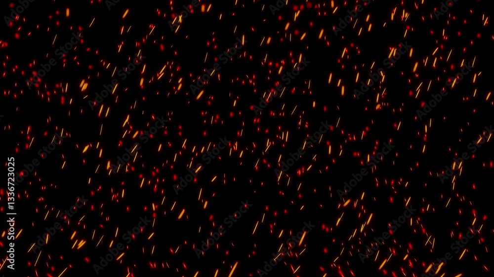 Seamless loop 4K animation of glowing fire sparks and embers rising ...