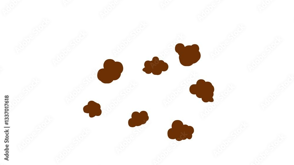 2D bomb blast effect on white screen, animation, Element Flash, brown ...