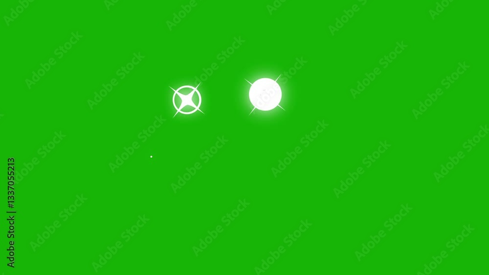 Twinkle stars, blinking twinkling stars sparkle on green screen ...