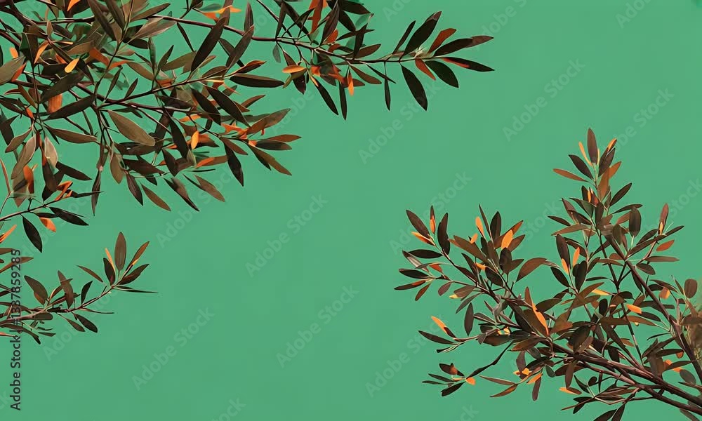 immersive green screen footage of 3d rendered acacia tree branches ...