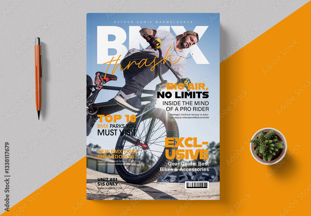 Creative Sports Magazine Cover Design Stock Template | Adobe Stock