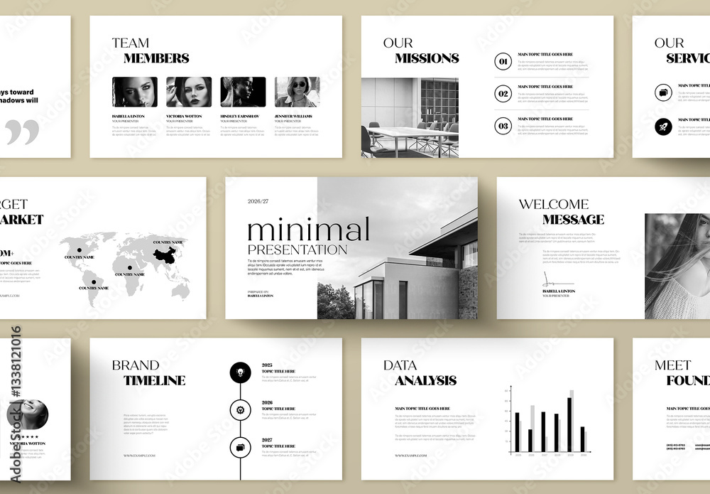 Minimal and Clean Presentation Template Stock Template | Adobe Stock