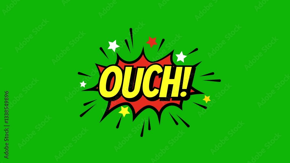 A comic strip cartoon animation, with the word ouch appearing. cartoon ...