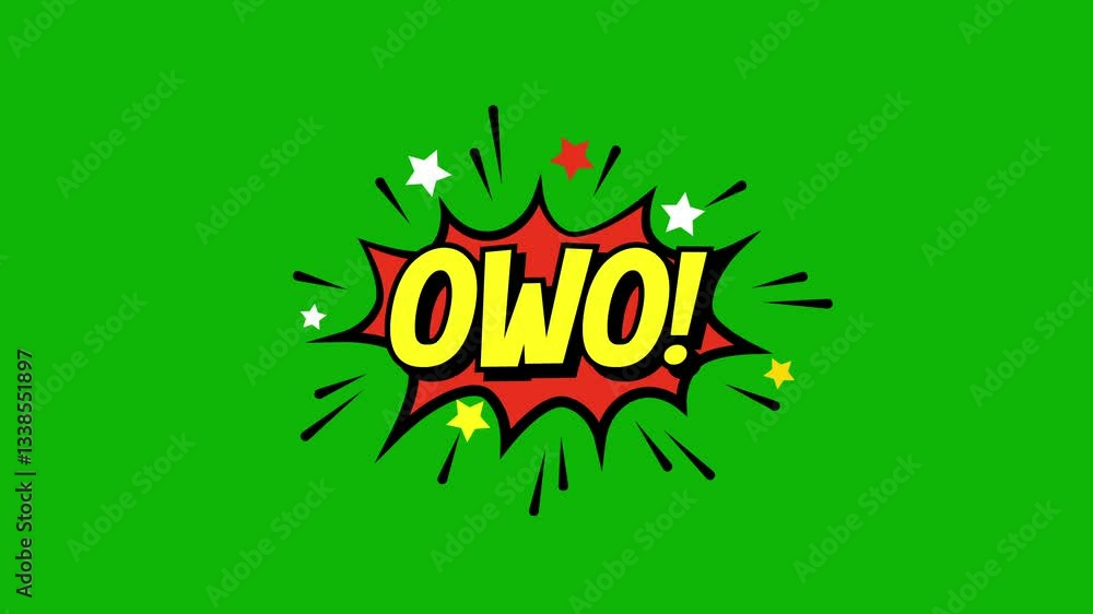 A comic strip cartoon animation, with the word owo appearing. cartoon ...