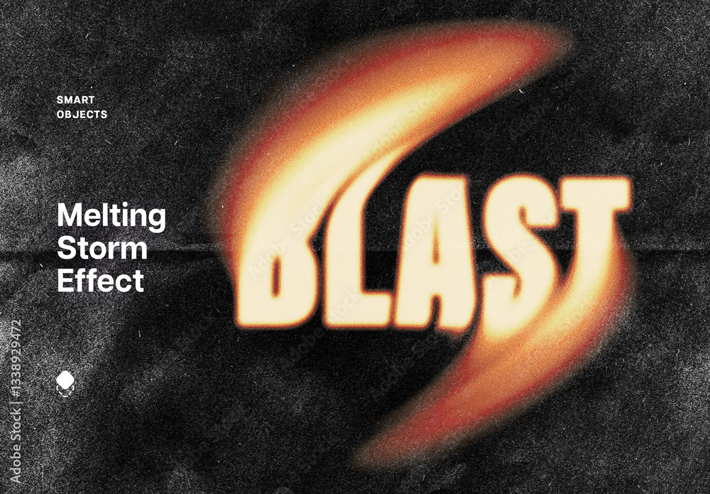 Paper Storm Melting Text Effect Mockup Stock Template | Adobe Stock