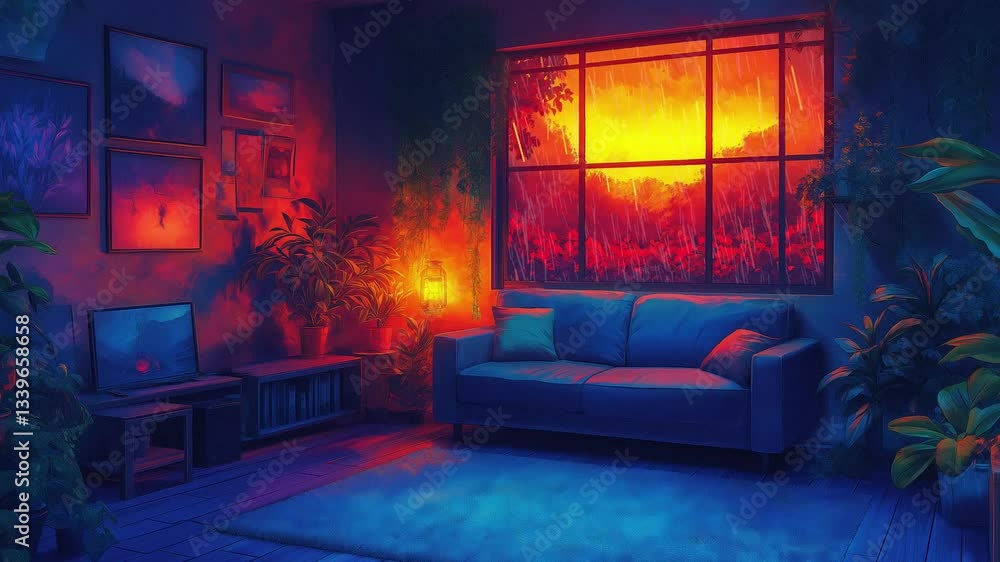 Stream starting soon screen, loop, animated virtual backgrounds, cozy ...