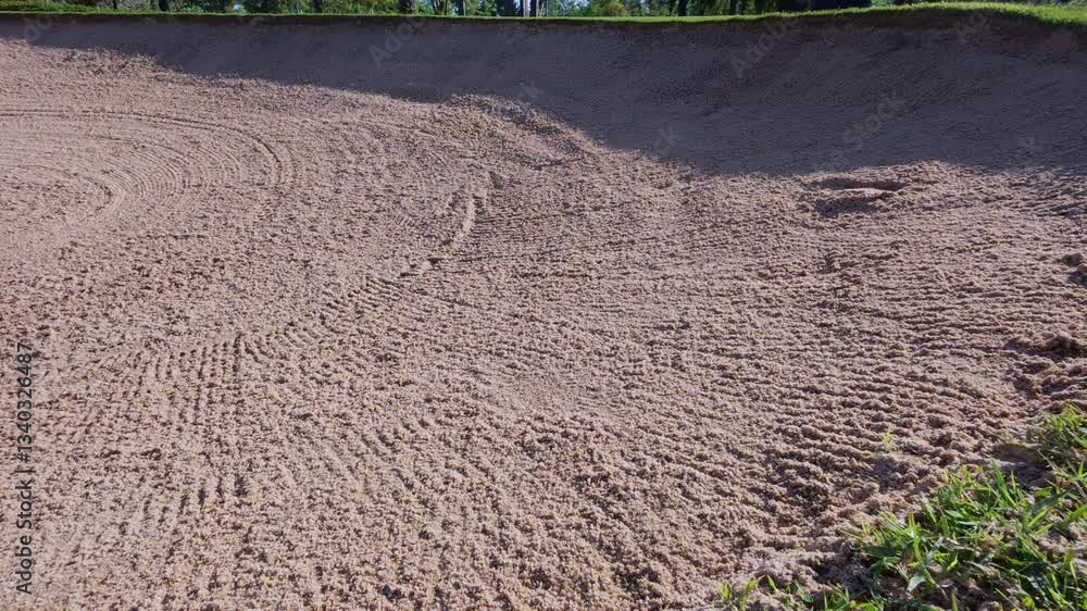 Golf Course Sand Pit Bunkers, green grass surrounding the beautiful ...