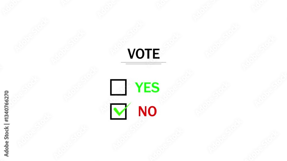 Big white vote sign with red check mark on black alpha channel 4k ...