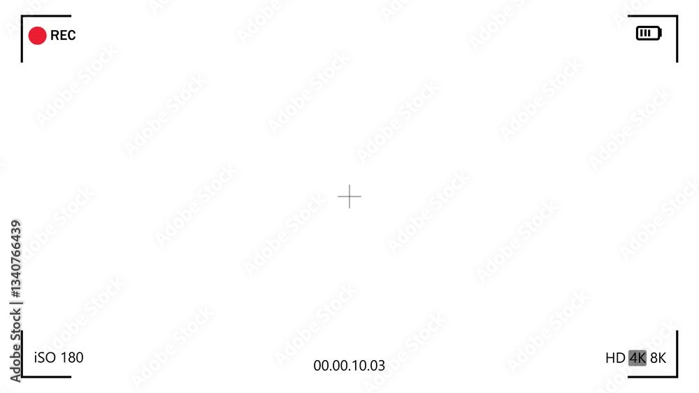 Camcorder viewfinder with green screen. Recording concept with timecode ...