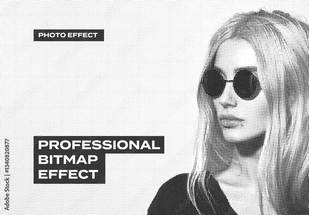 Bitmap Pixel Art Display Screen Photo Effect Paper Texture Template Mockup Overlay Style Stock