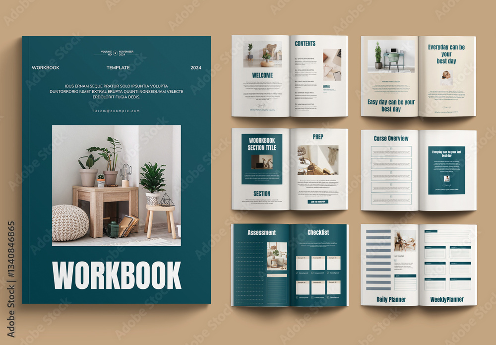 Workbook Template Layout Stock Template | Adobe Stock