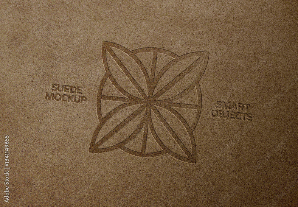 Suede Embossed Logo Mockup Stock Template | Adobe Stock