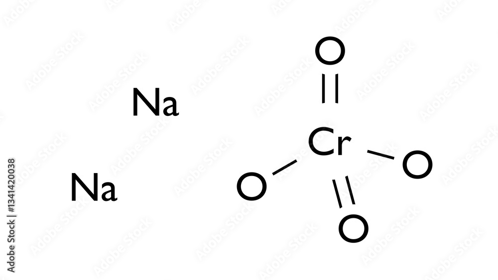 Poster sodium chromate molecule, structural chemical formula, ball-and-stick model, iso – Wall ...