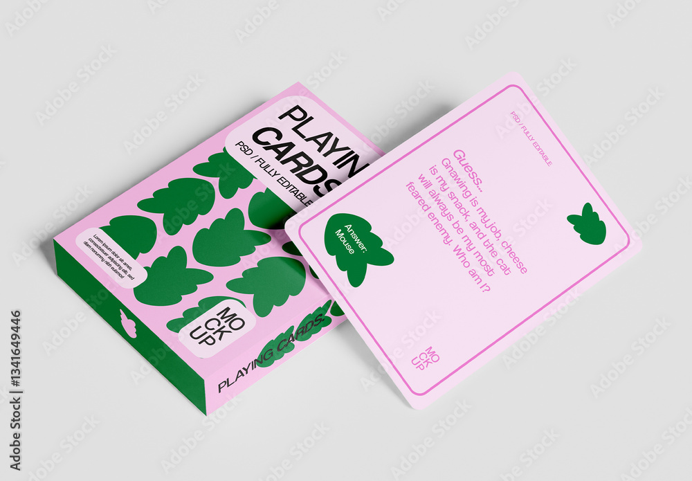 Playing Card Mockup with Box and Single Card Stock Template | Adobe Stock