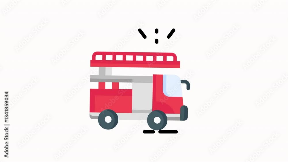 Fire truck animated, animation, 4k, alpha channel, Suitable for website ...