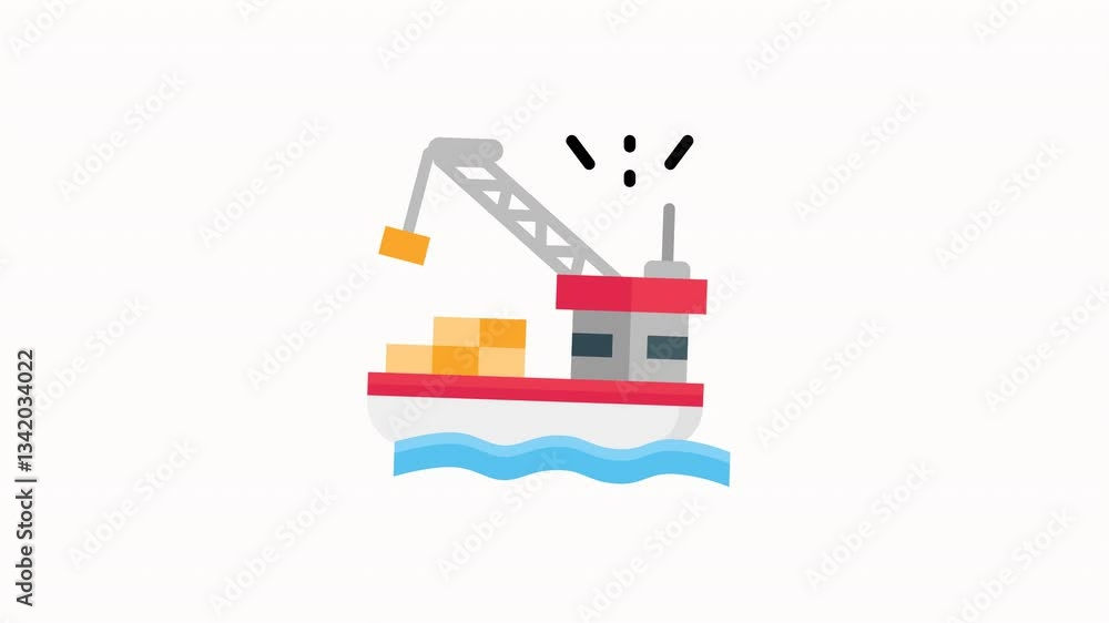 Cargo ship animated, animation, 4k, alpha channel, Suitable for website ...