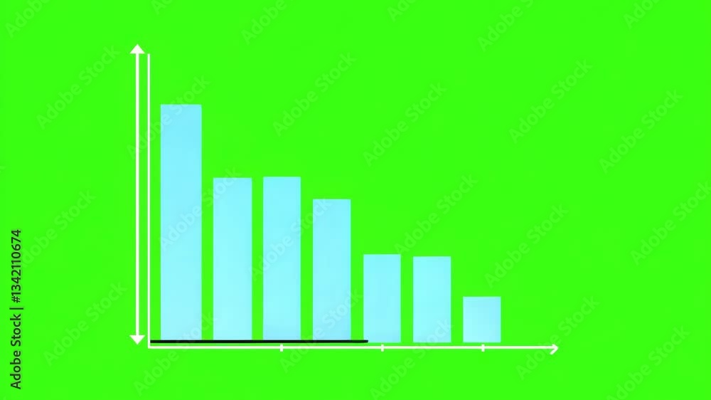 Animated financial growth chart with trend line graph. white symbol ...