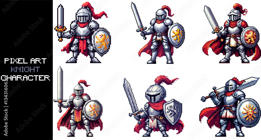 Poster A pixel art depiction of an 8 bit Knight character. – Wall Art ...