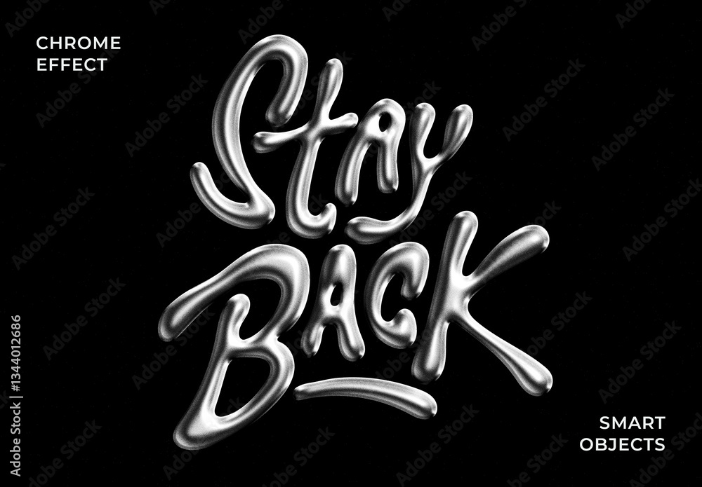 Chromatic Metal Text & Logo Effect Mockup Stock Template | Adobe Stock