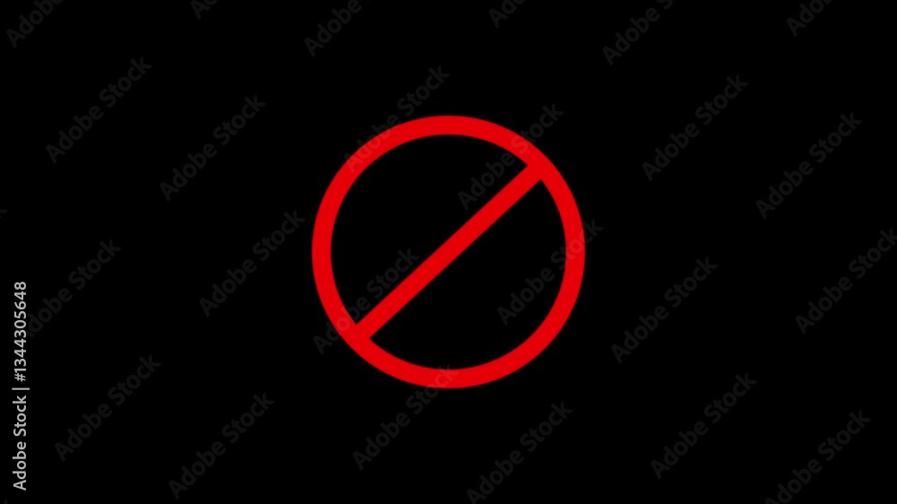 Warning, stop, prohibited or no entry forbidden red circle and line ...