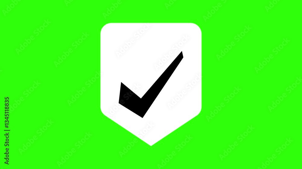 Verification check mark approval animation, Shield symbol of featuring ...