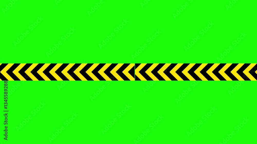 Under construction tape green screen background. warning caution tape ...