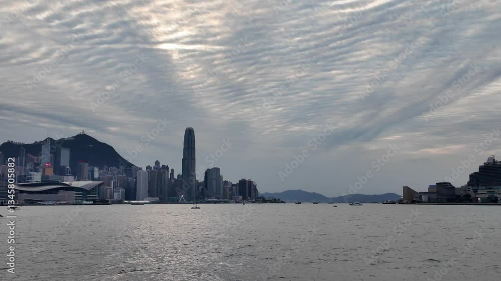 Victoria Harbour Hong Kong Iconic Waterfront Skyline View March 18 2025 ...