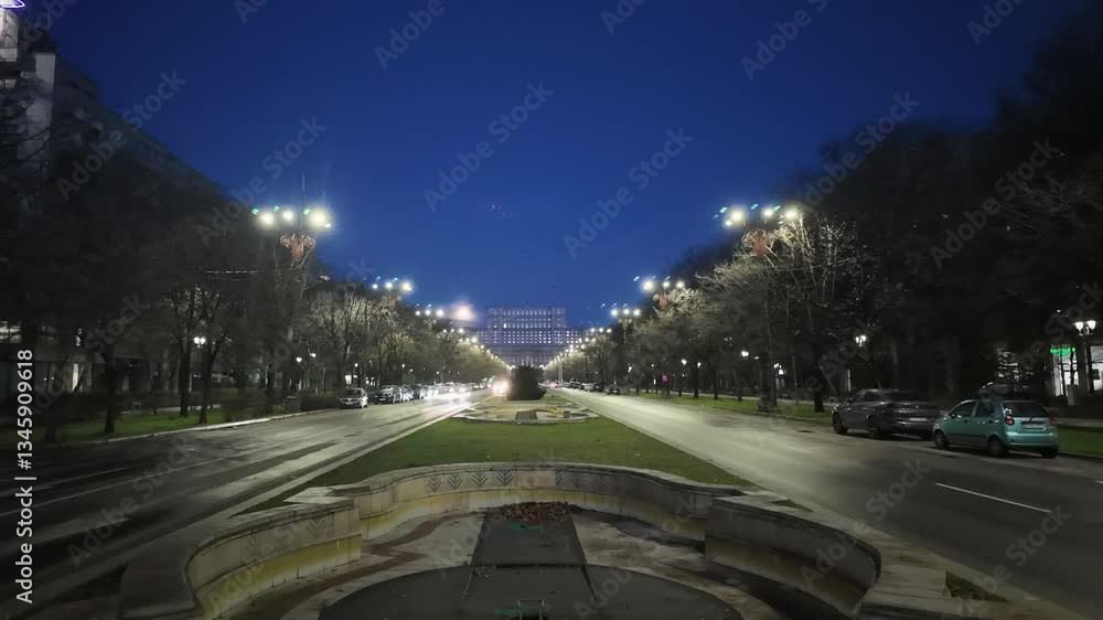 Bucharest, Romania - 03.14.2025: Timelapse of the Moon setting over the ...