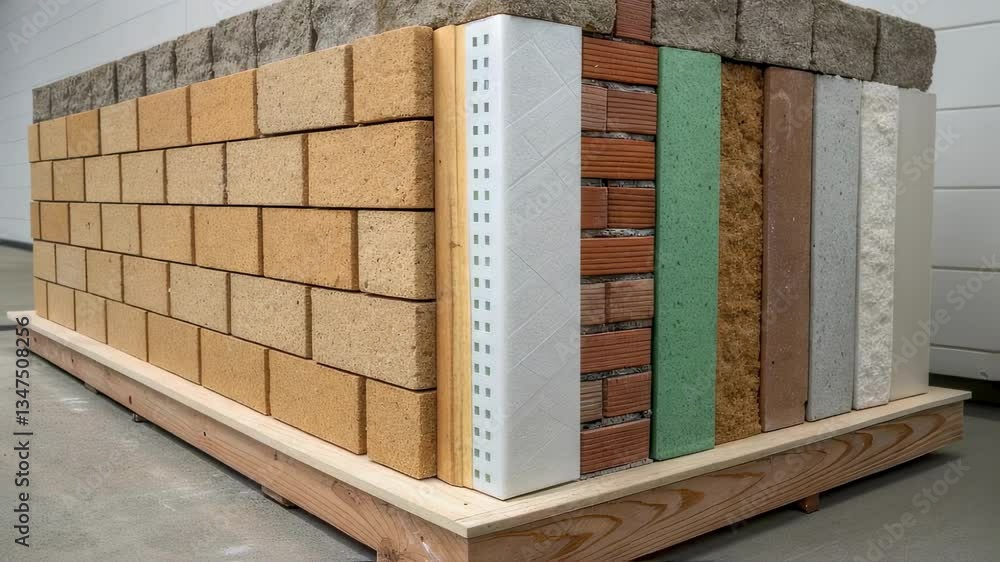 Construction materials and techniques are displayed in a rotating cross ...