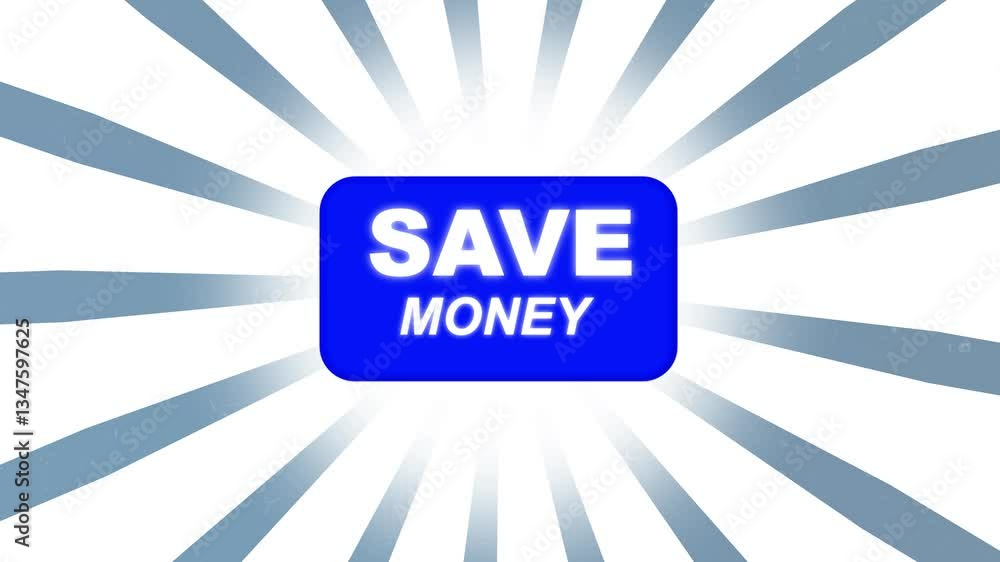 Save money , is displayed in white capital letters inside Animated ...