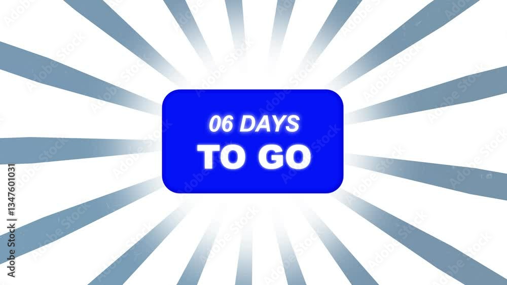 6 days to go Intro Template animation. Motion Graphics animation white ...