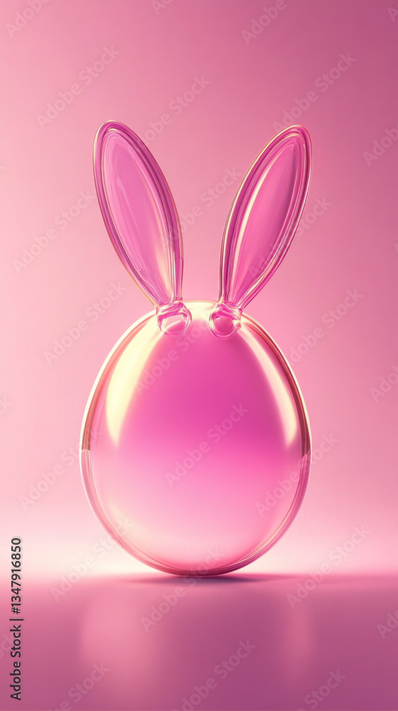 Poster A pink egg shaped object with a rabbit on it – Wall Art | UkPosters