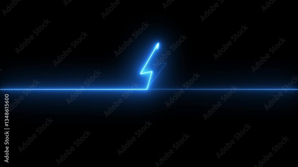 Battery charging power symbol with neon. 4k Stock Video | Adobe Stock