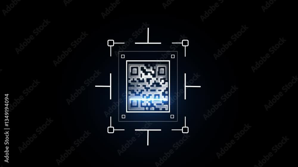Barcode scanner, QR code Futuristic barcode quick code scanning Bar ...