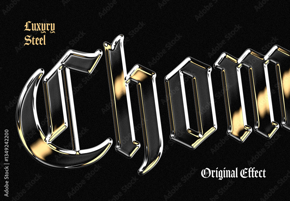 Luxury Glass Chrome Effect Mockup Stock Template | Adobe Stock