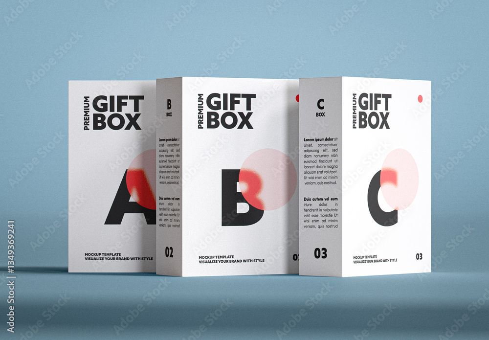 Set of Three Boxes Mockup Stock Template | Adobe Stock