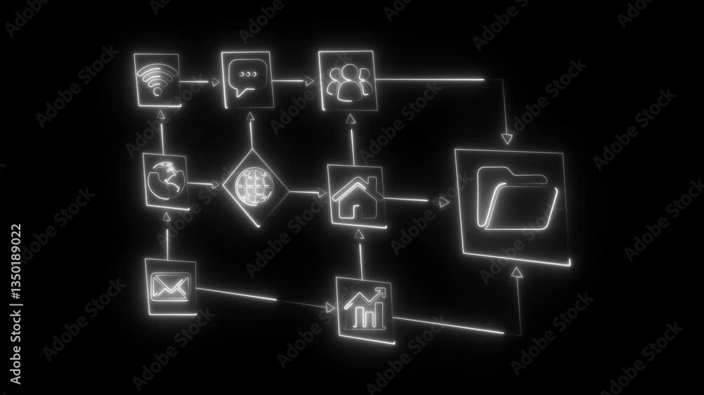 Business process and work flow automation with flowchart, Scheme of ...