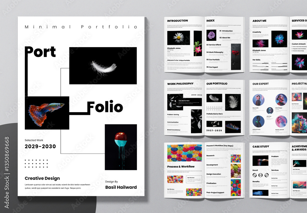 Minimal Portfolio Template Layout Stock Template | Adobe Stock