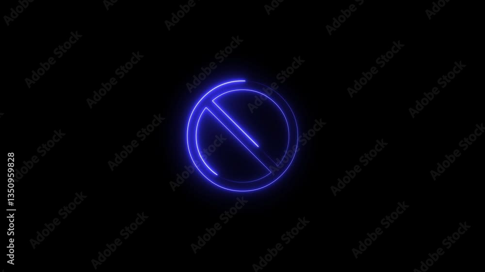 neon no entry forbidden animation.Warning, stop or no entry forbidden ...