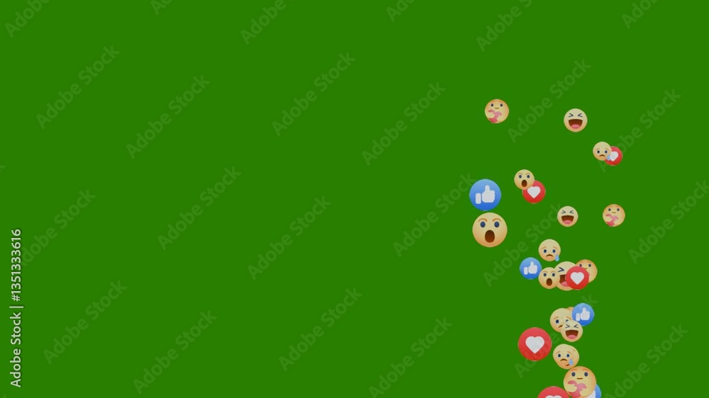 Social media live style emoji with Chroma Key, Emoji social media ...