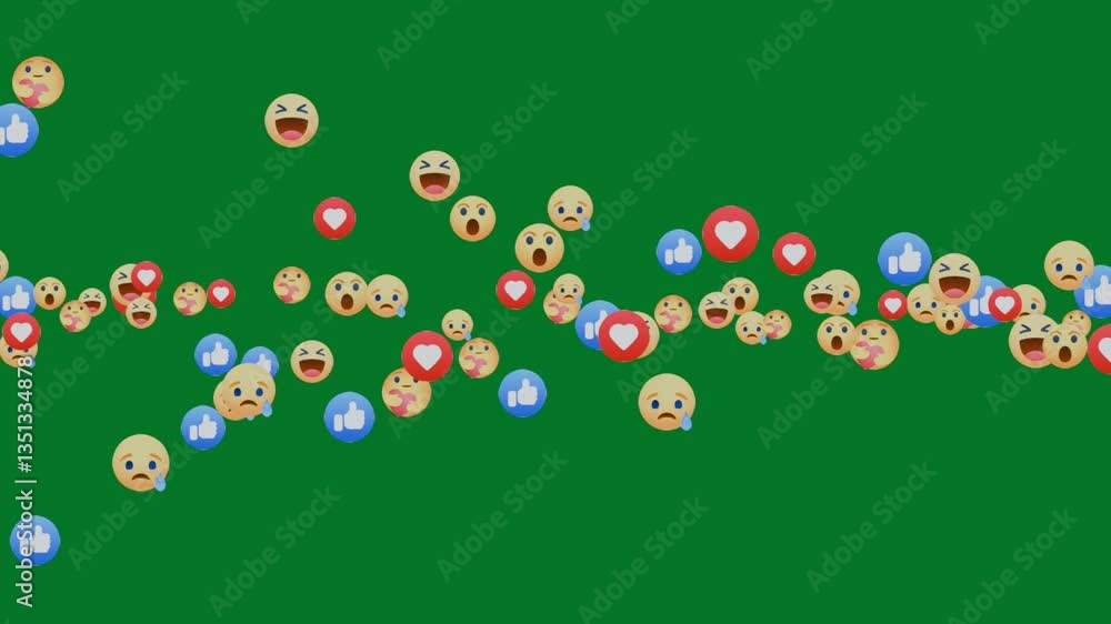 Social media live style emoji with Chroma Key, Emoji social media ...