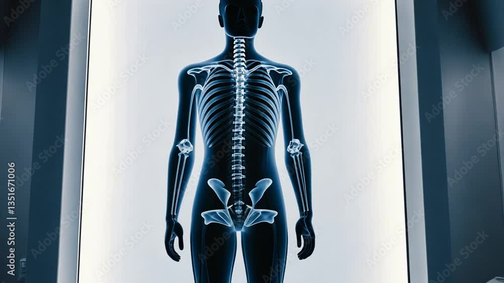 Advanced medical scanning technology visualizing human skeletal ...