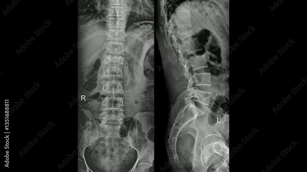 Lumbar Spine AP and Lateral Radiograph Showing Fracture and Vertebral ...