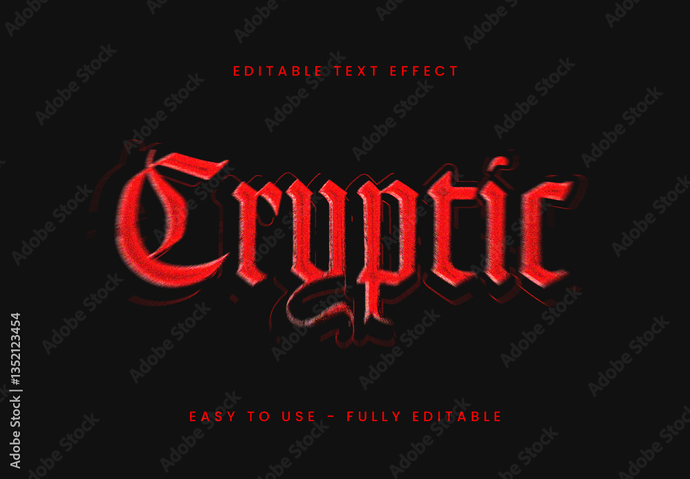 Red Classic Medieval Horror Vintage Gothic Text Effect Stock Template | Adobe Stock