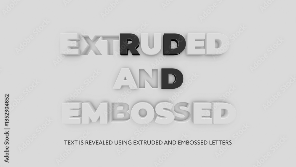 Text is revealed using extruded and embossed letters. Stock Template ...